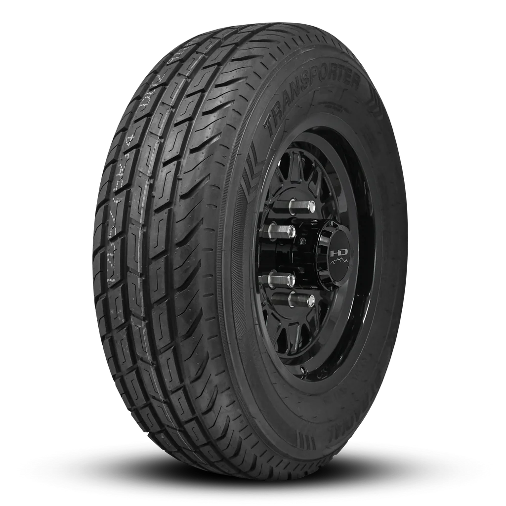 ST205/75R15 8-Ply Trailer Tire on 15" 5-4.5 Gloss Black HDT Cast Wheel ...