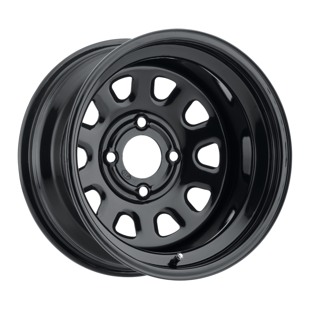 ITP Delta Black Steel Wheel 12x7 4x137 (2+5) ATV/UTV – Rear — Tires Fast