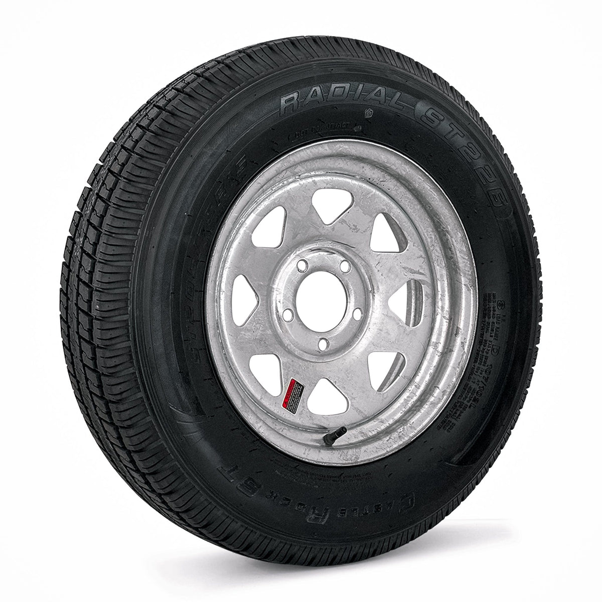 ST175/80R13 8-Ply Trailer Tire on 13" 5-4.5 Galvanized Spoke Wheel ...